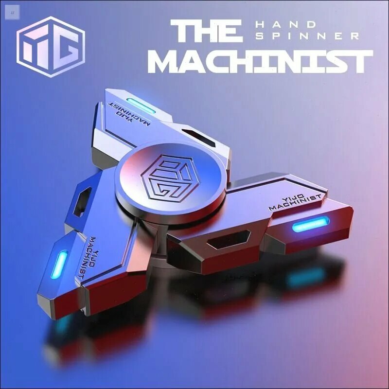 Пальцевый гироскоп/игрушка для антистресса-сдвг(+1 Фиолетовый свет, Серебро)