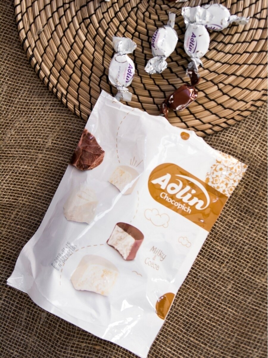 Конфеты HAJABDOLLAH из пишмание ассорти с молочным вкусом и вкусом ванили "Adlin" 350г