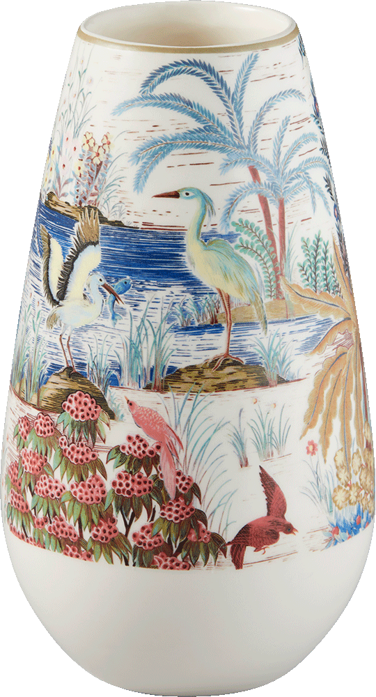 Ваза Gien Le Jardin Du Palais 26,5см, фаянс, ручная роспись, Франция