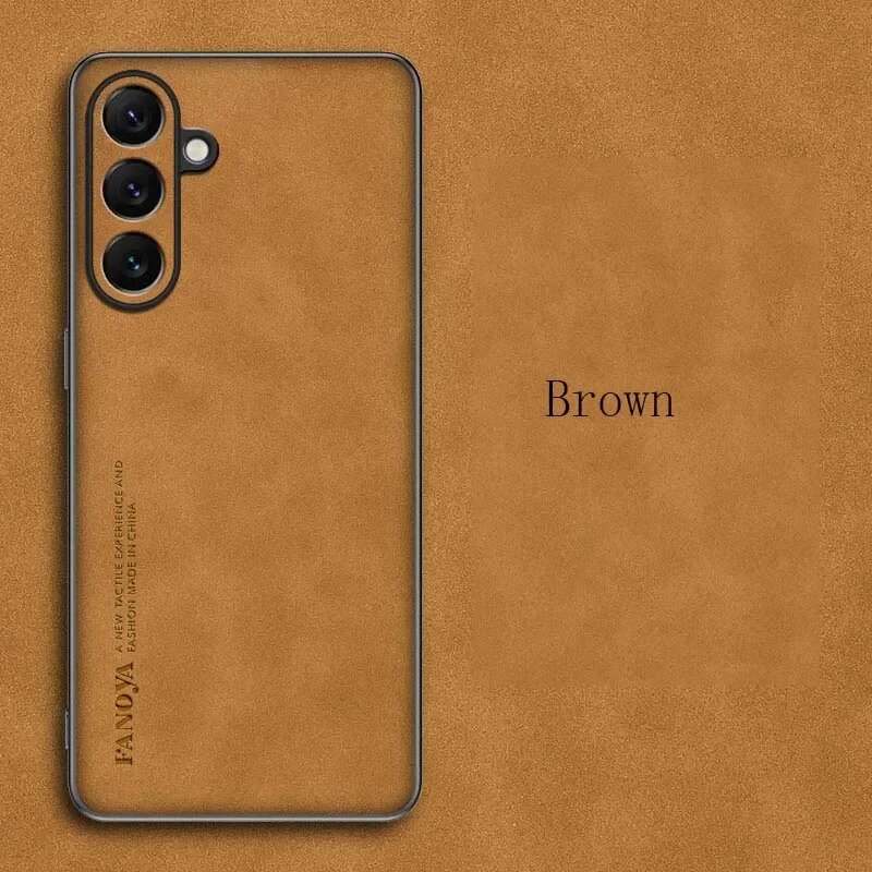 Кожаный чехол Brown для Samsung Galaxy S23