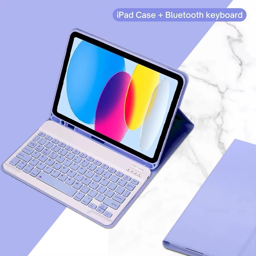 Чехол-клавиатура PULUZ для iPad 10-го поколения Russian Keyboard, Purple A