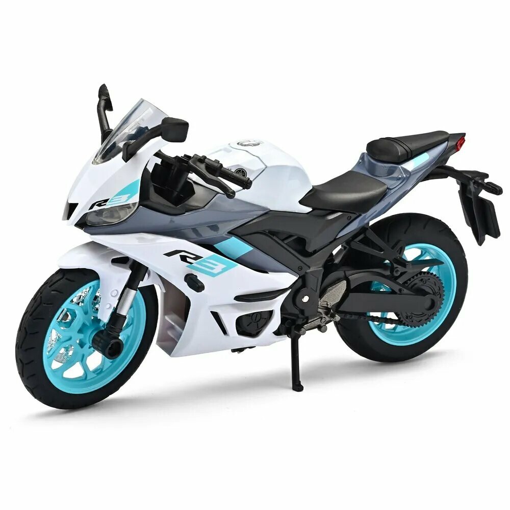 Игрушечный 1:12 Yamaha YZF R3 Спортивные гонки, Модель из сплава, Со звуком и светом, Коллекционные предметы