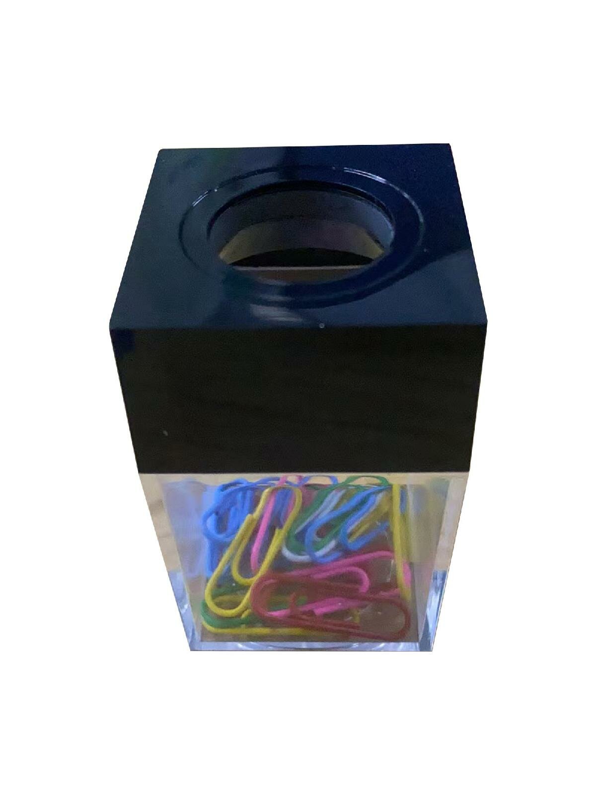 Коробка-дозатор магнитных скрепок с 18 шт металлическими скрепками Держатель для скрепок