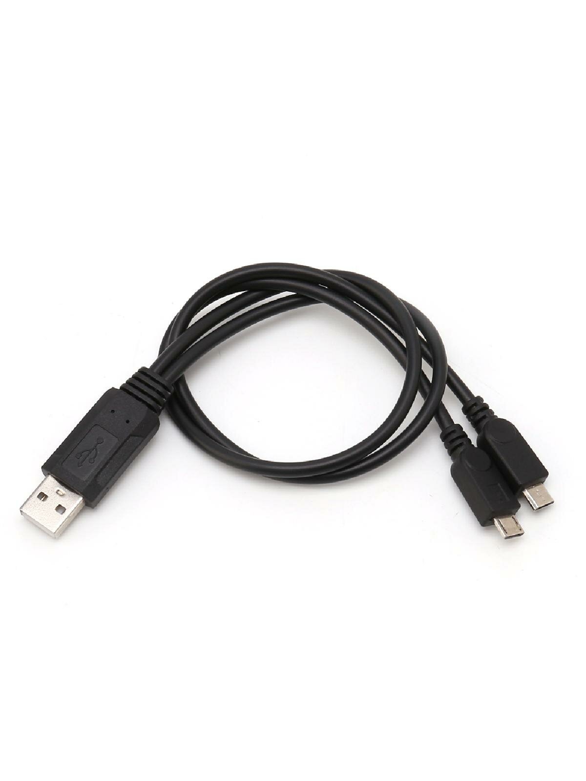 Портативный 38 см USB-штекер Универсальный Micro USB Двойной штекер Y-образный адаптер-разветвитель кабеля