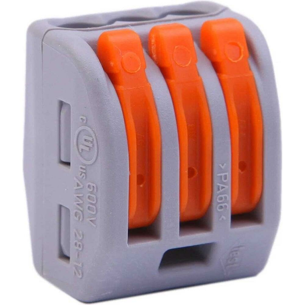 Соединительная клемма с рычажком 3-х проводная WAGO, 0,08-2,5мм, 400В, 32А, без пасты, 50 шт. 2651 102651 ЦБ-00015780