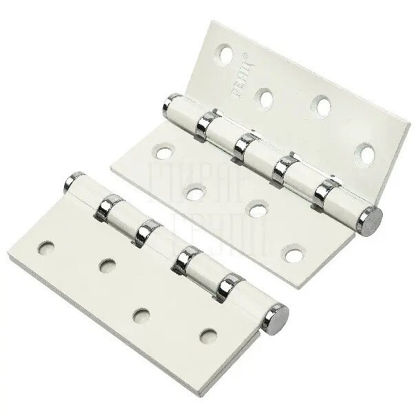 Петля стальная Renz (Ренц) 100x75x25 4 подшипника б/колп. IN100-4BB FH белый/хром блестящий