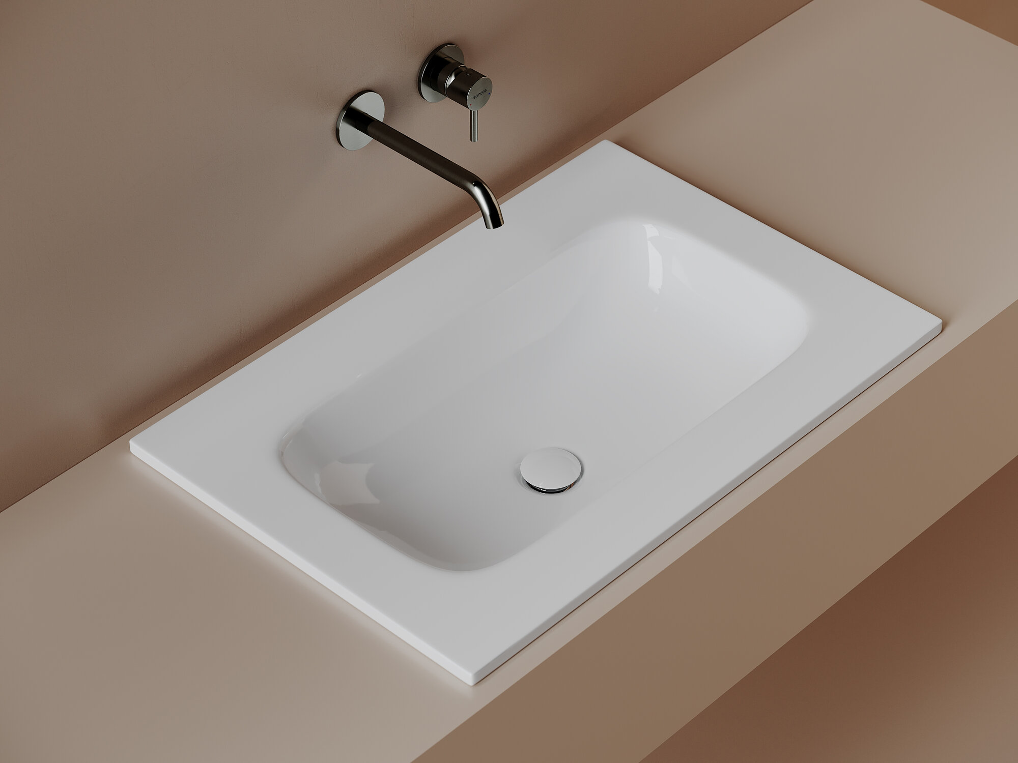 Раковина мебельная накладная Ceramicanova Grace CN7031wx, прямоугольная, 710×457×137 мм, белый