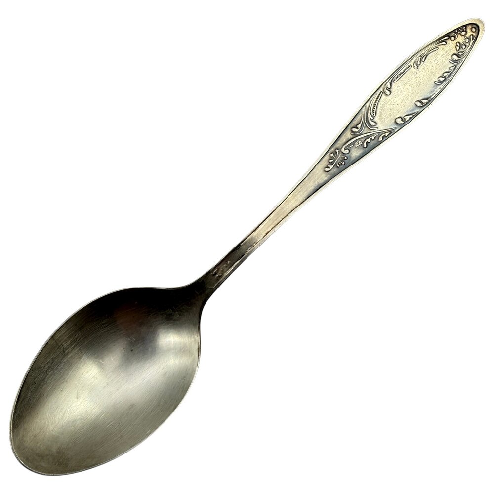 Ложка десертная "Пламя" (набор 6 штук), 19.5 см, МНЦ, 1962-1991 гг, Оленегорский мехзавод, СССР