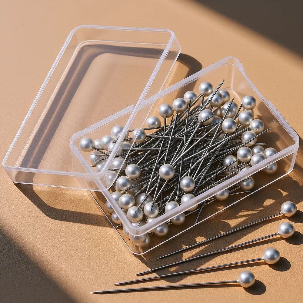 Булавка 3.53 см, цвет: белый