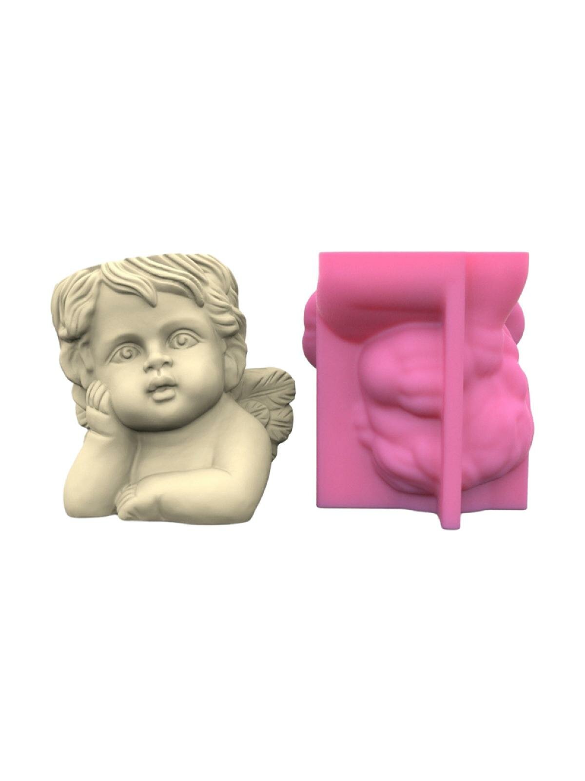 Милый маленький ангел гипс цементный горшок для сочных цветов силиконовая форма C561