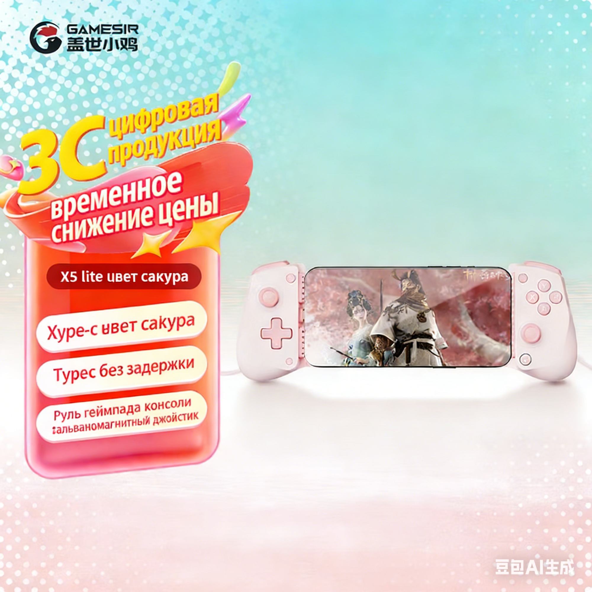 Игровой контроллер Удлиняемый геймпад GameSir X5 Lite, растягивающийся, для iPhone и Android