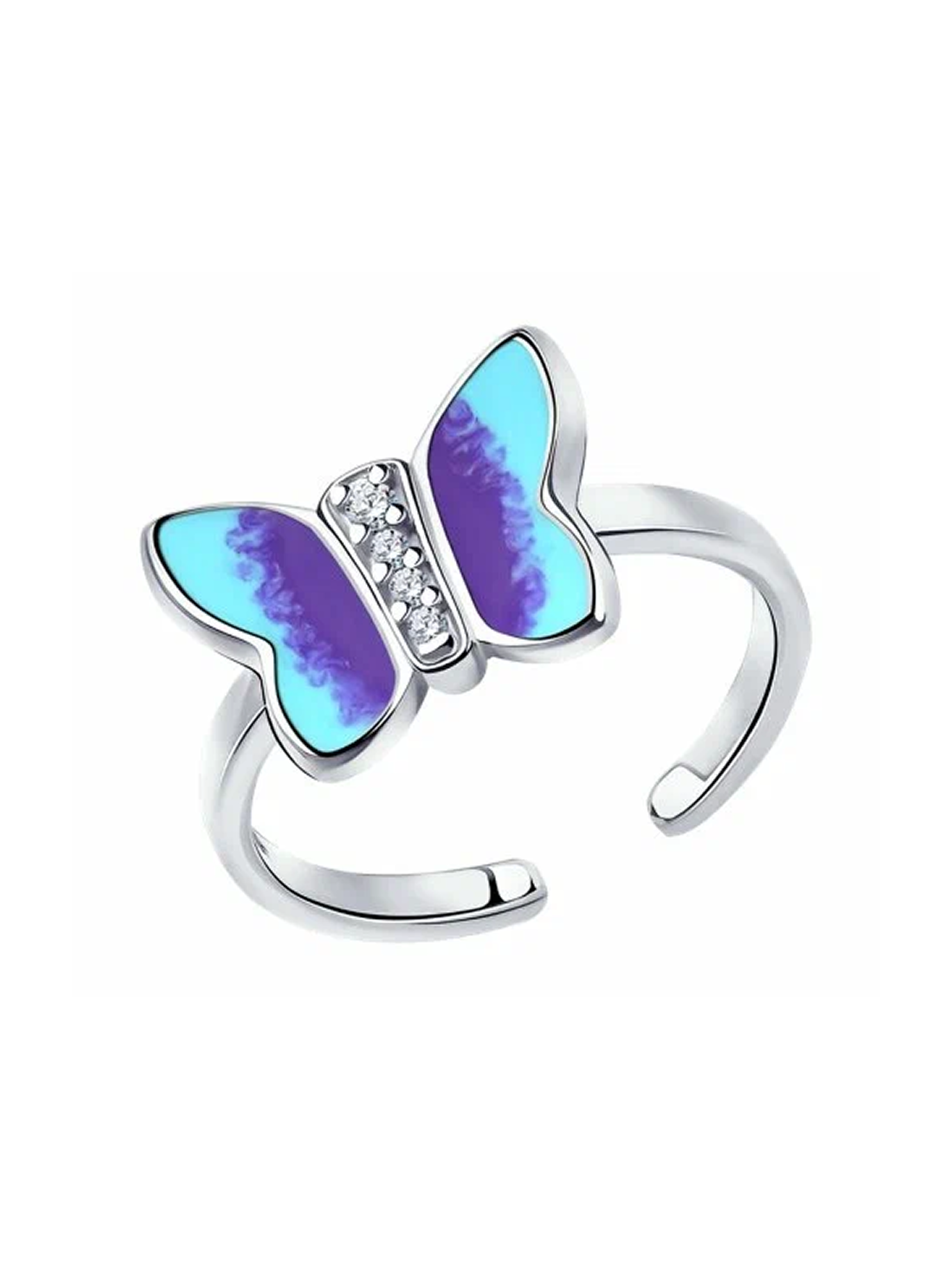 Кольцо, серебро, 925 проба, эмаль