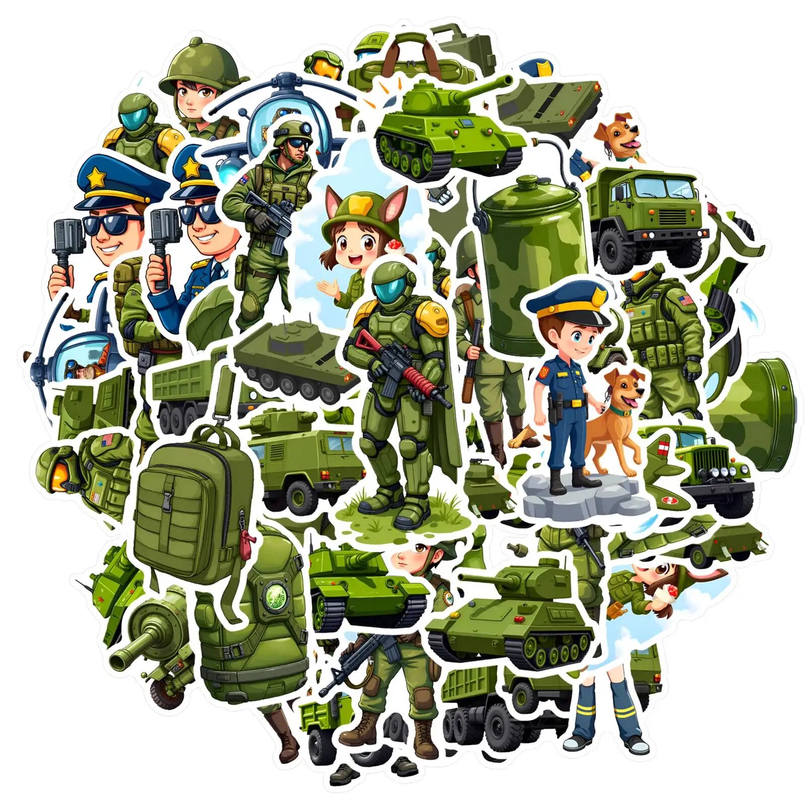 Военные армейские наклейки 2A-35pcs