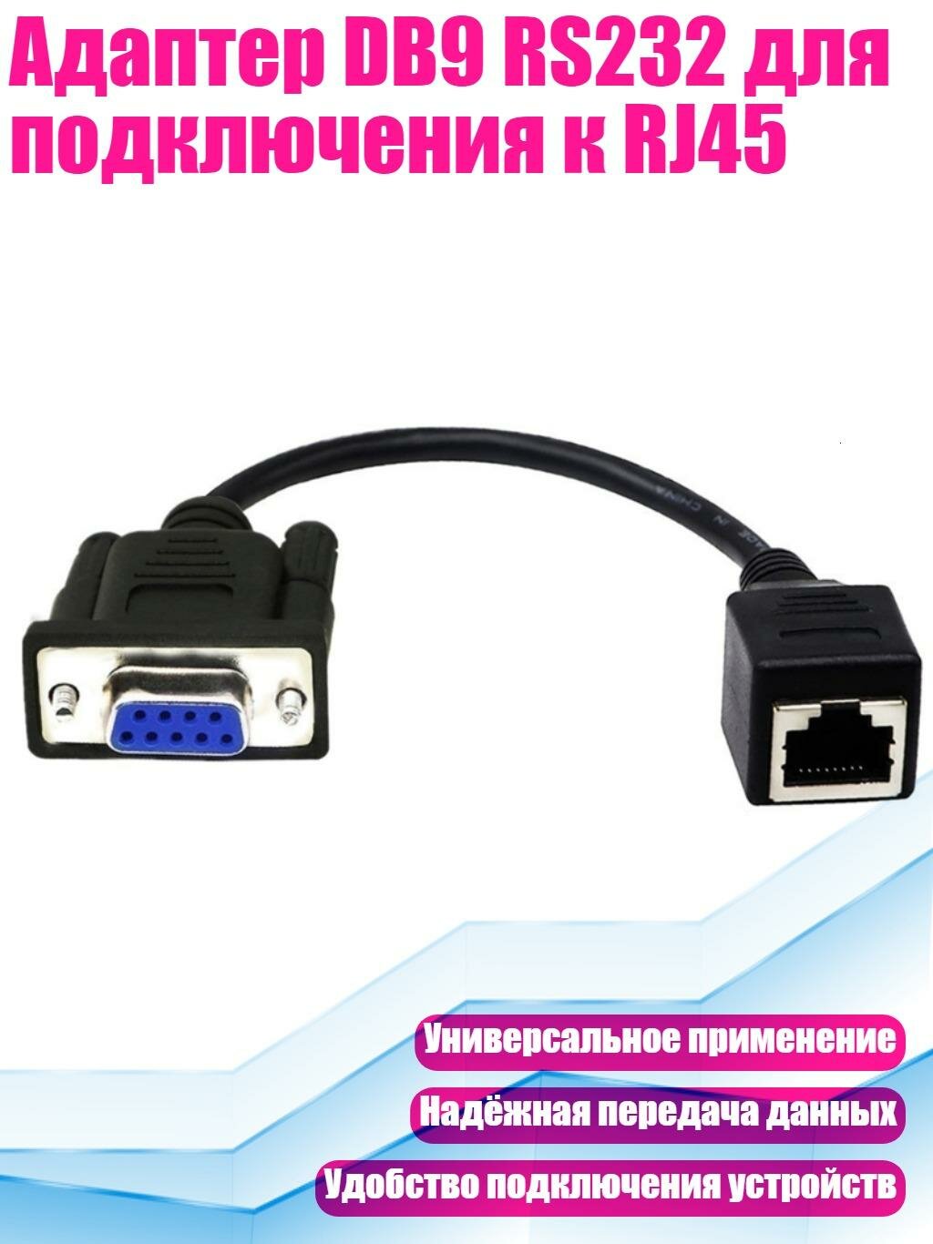 Адаптер DB9 RS232 для подключения к RJ45, FM