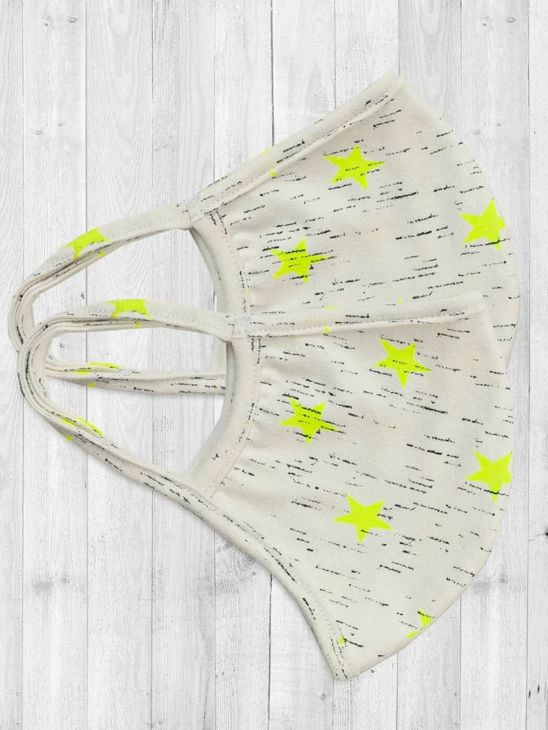 Тканевая маска для лица защитная "Маленькие неоновые звезды"