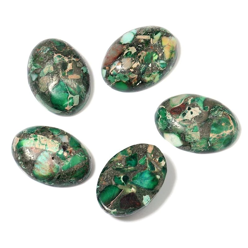 Кабошоны из лазурита DC Impressionism 2 шт. Изумрудный, 18x25mm, dp green