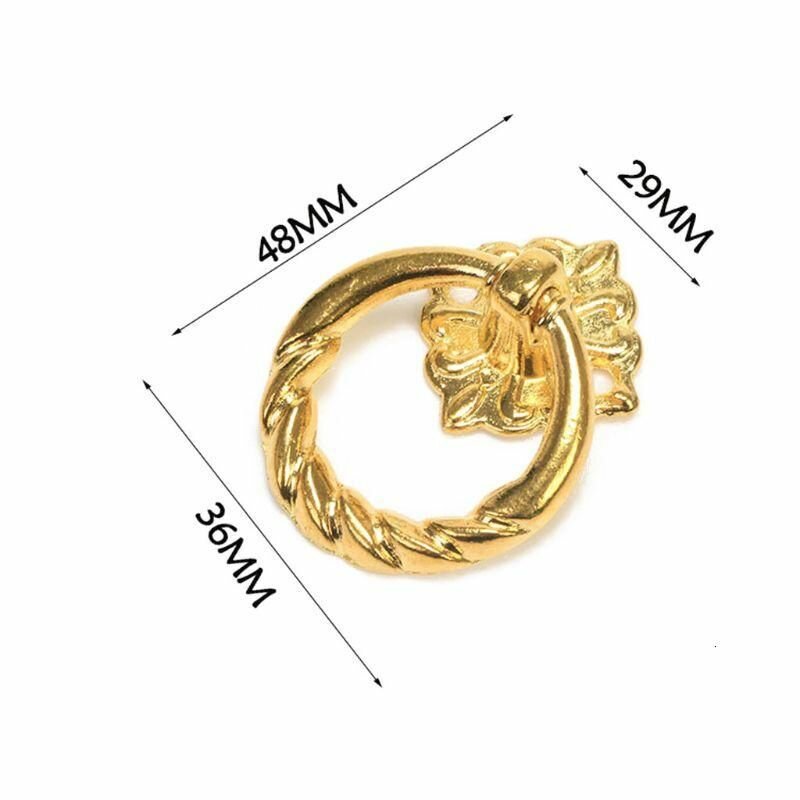 Миниатюрные ретро ручки для шкафов, круглые ручки для комодов и кухонных шкафов, креативный декор для мебели, 2