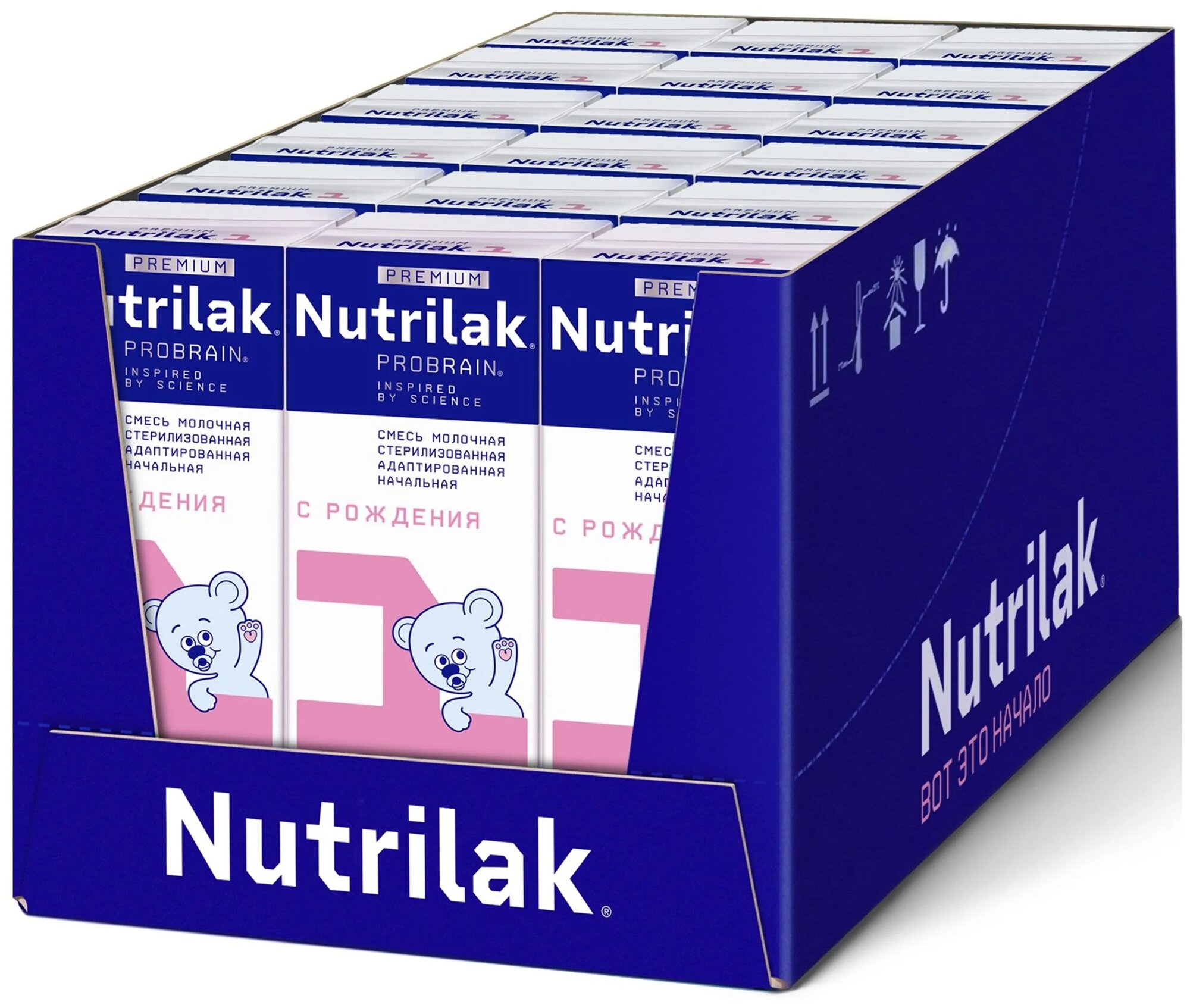 Детская смесь Nutrilak Premium 1 готовая, с рождения, 200млх18шт