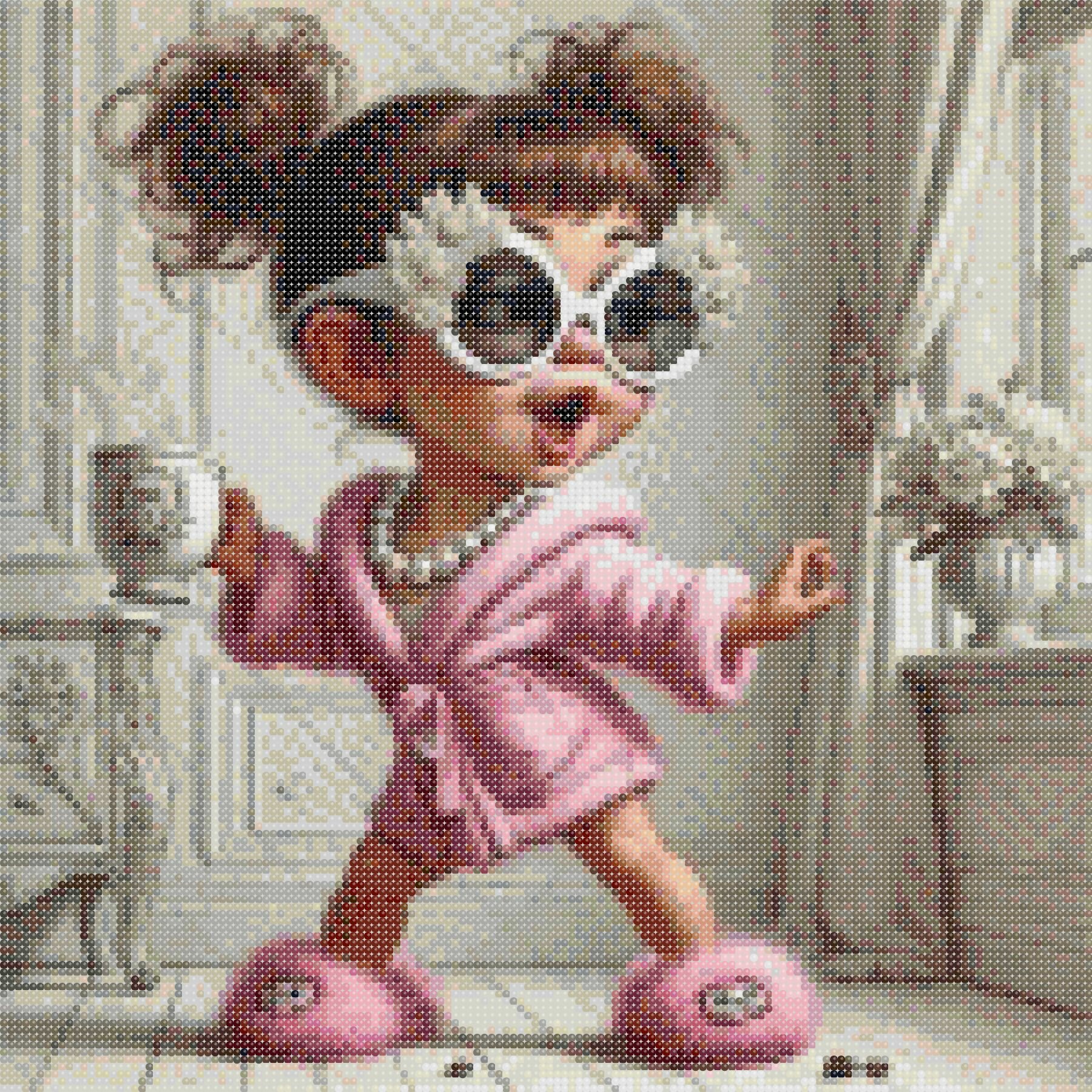 Схема вышивки бисером Выходной. (на бумаге, без бисера и ткани)150х150 стежков (30х30 см) 56 цветов