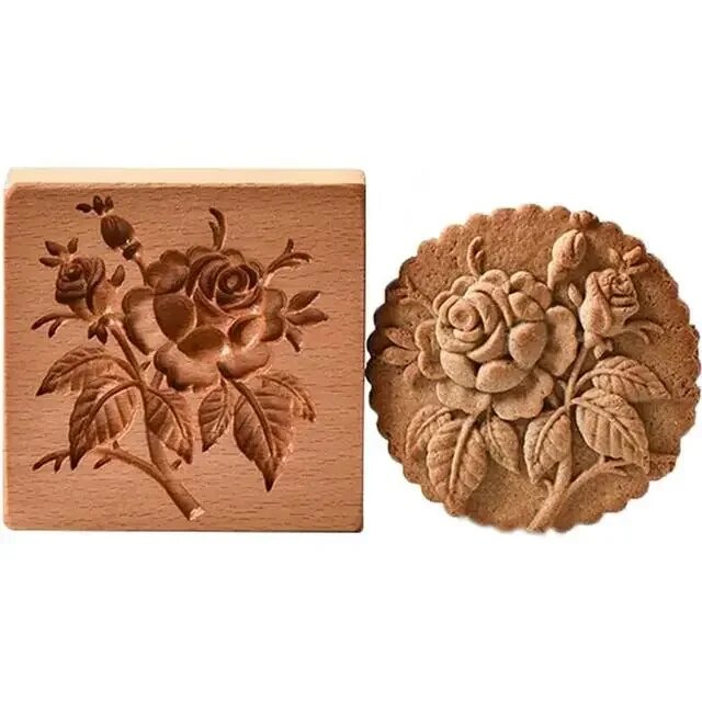 Деревянные формы для печенья MOONBIFFY Коричневый, 10x10x2cm