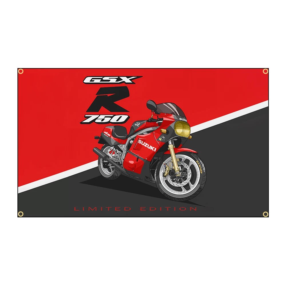 Suzuki мотоциклетный гоночный флаг 90x150 см Красный, 60 х 90 см, 4 Grommets