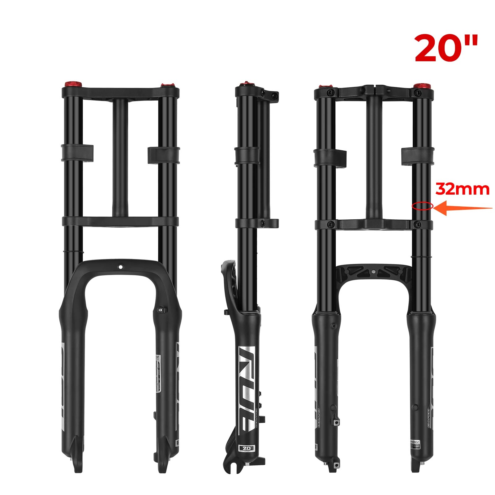 Вилка для подачи воздуха BOLANY, передняя вилка с двойным плечом для снега, 20*4,0 дюйма / 26*4,0 дюйма, вилка MTB QR 9x130 мм, вилка для электронного велосипеда для путешествий