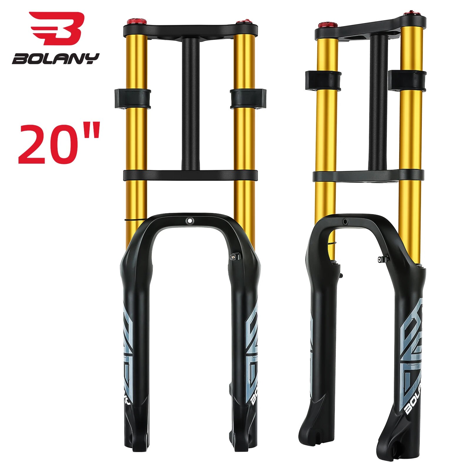 BOLANY Воздушная вилка для велосипеда 20/26 дюймов 110 мм черная 20 inch Gold