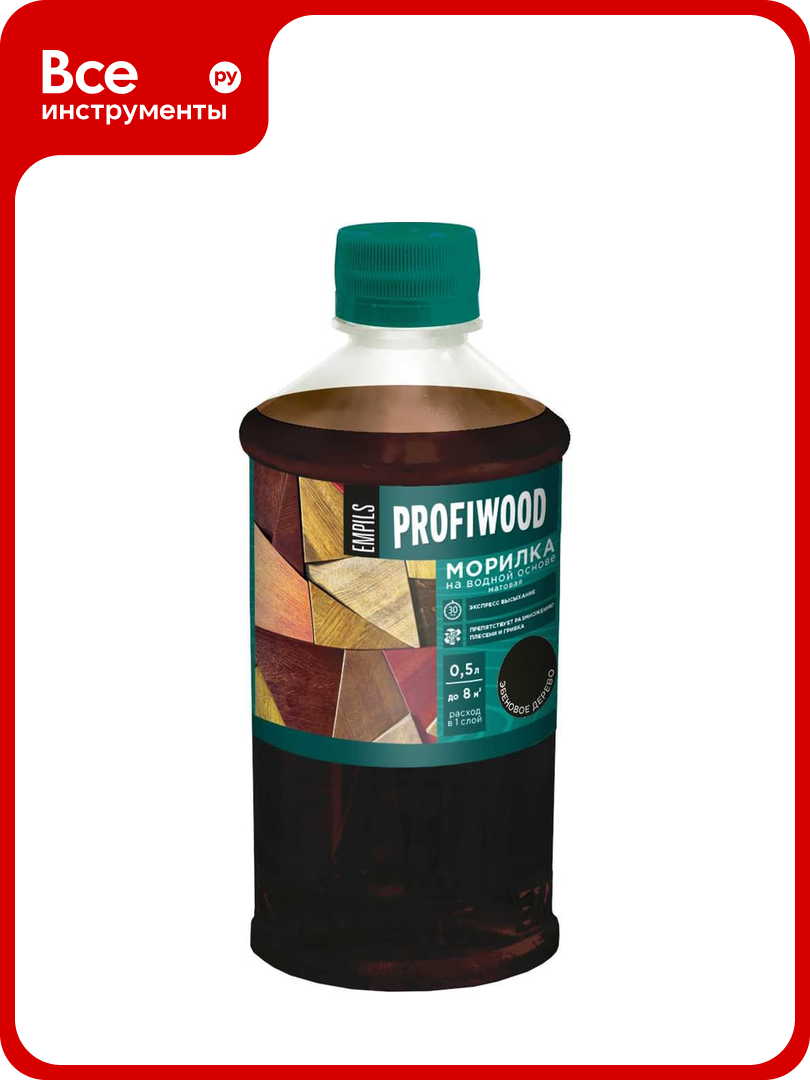Морилка Profiwood на водной основе, эбеновое дерево, 0.5 кг 67689
