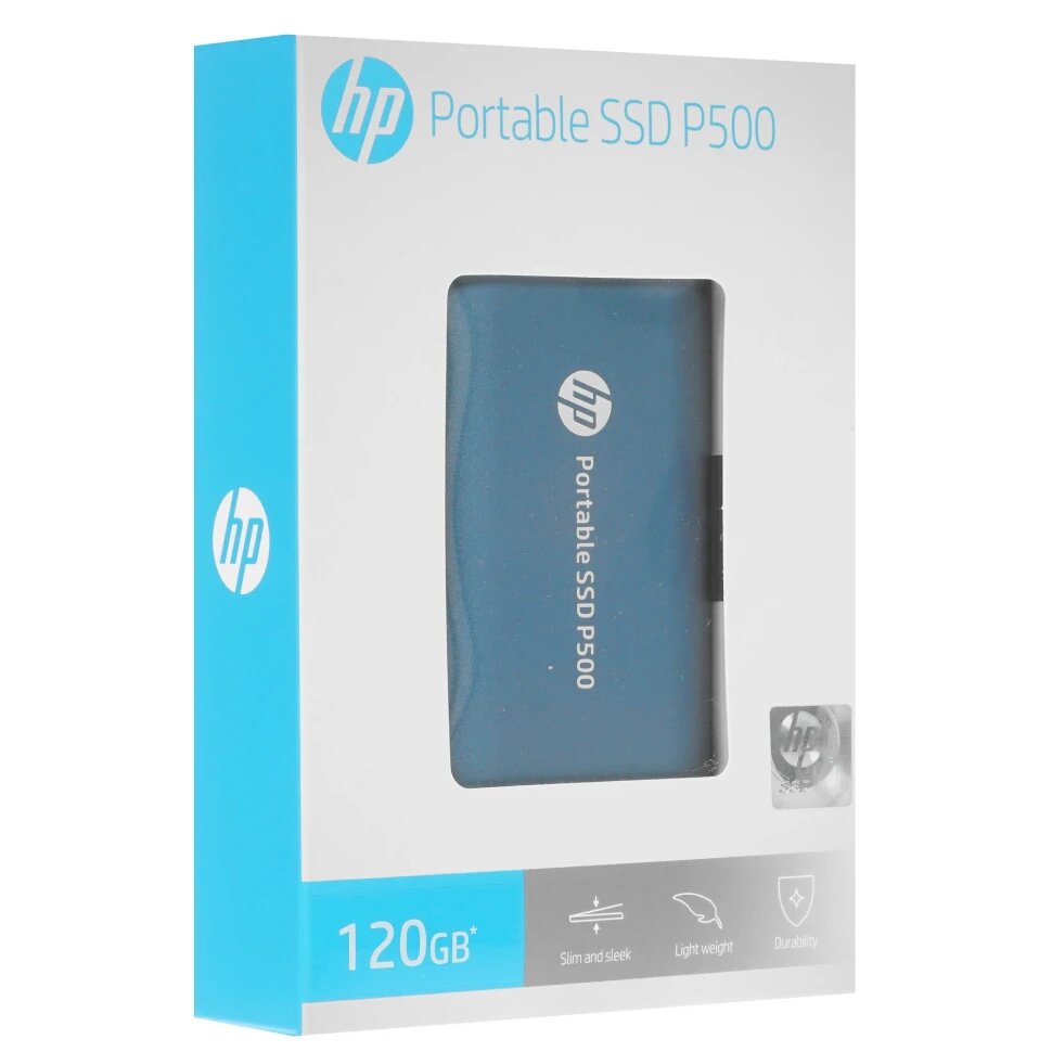 120 ГБ Внешний SSD HP P500 [7PD47AA#ABB], USB 3.2 Gen 1 Type-C, синий