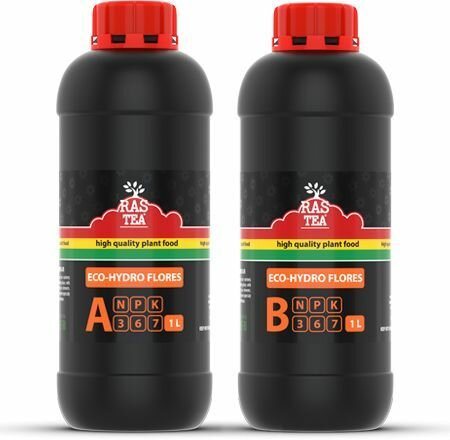 Удобрение для растений RasTea ECO-Hydro FLORES A&B, удобрение для цветения