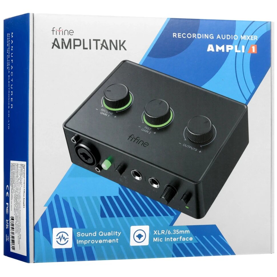 Внешняя звуковая карта FIFINE SC1, USB Type-A, USB Type-C, [Ampli1]