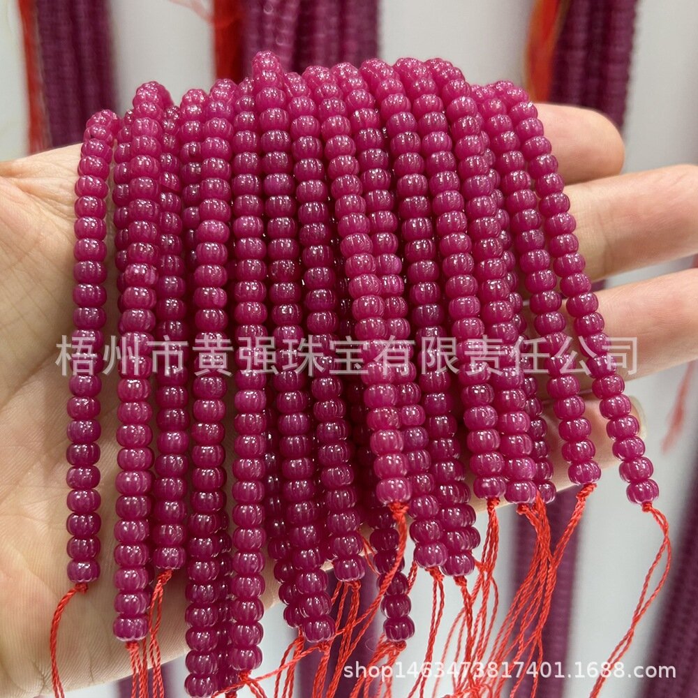 Лабораторно выращенные полупрозрачные рубиновые граненые бусины 3 мм, 3,5 мм, 4-6 мм, бусины в форме тыквы, свободные бусины для браслета.