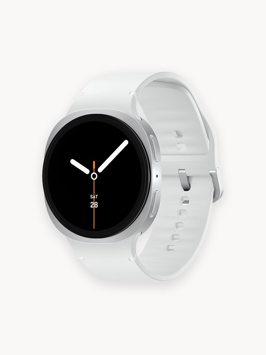 Samsung Galaxy Watch 8 44 мм Silver, LTE, 32 ГБ, Wear OS, сапфировое стекло, мониторинг ЭКГ и давления, защита IP68