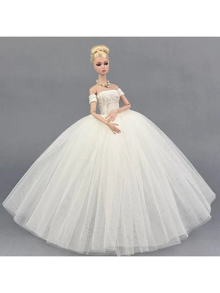 Высококачественное свадебное платье и фата для куклы Барби Barbie