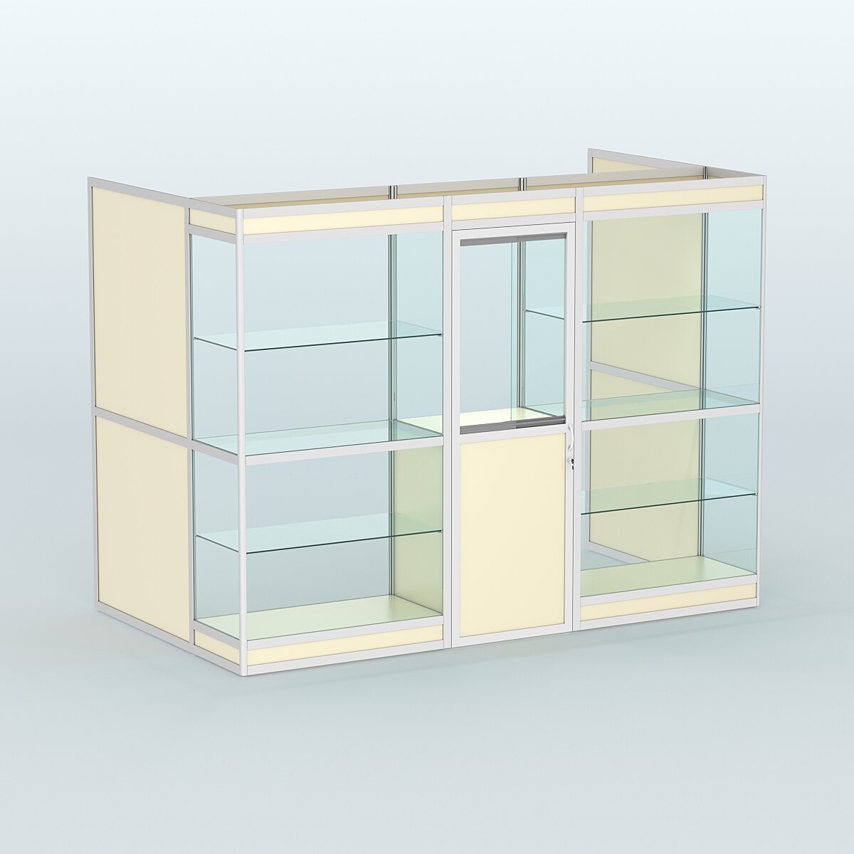 Павильон из профиля пристенный №1в (4,05 кв. м), Крем Вайс