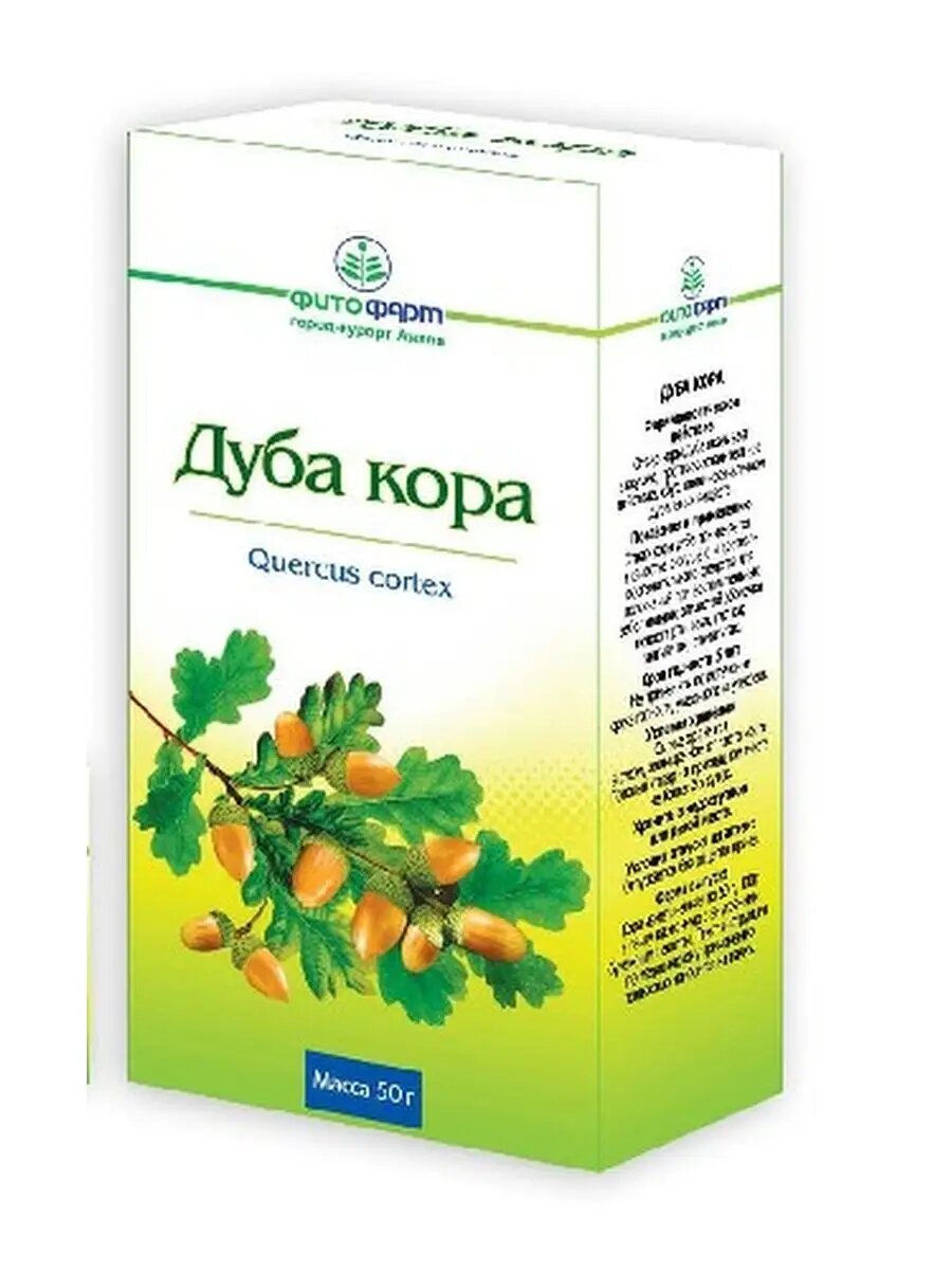 Дуба кора 50 гр пакет кора измельченная