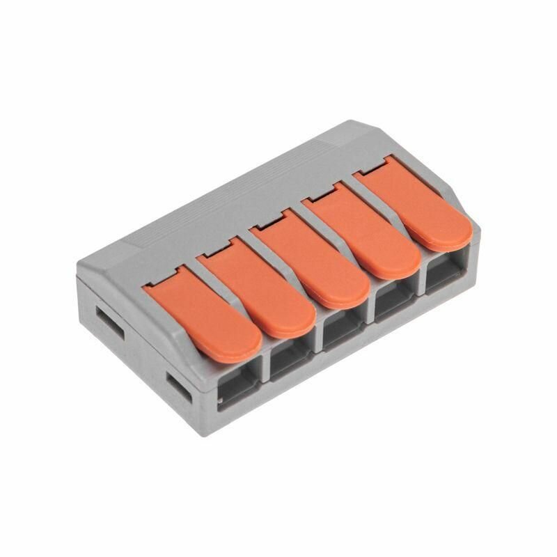 Клемма универсальная СМК 222-615/221-615 5-проводная сер. 0.5-4/6кв. мм Rexant 07-5273