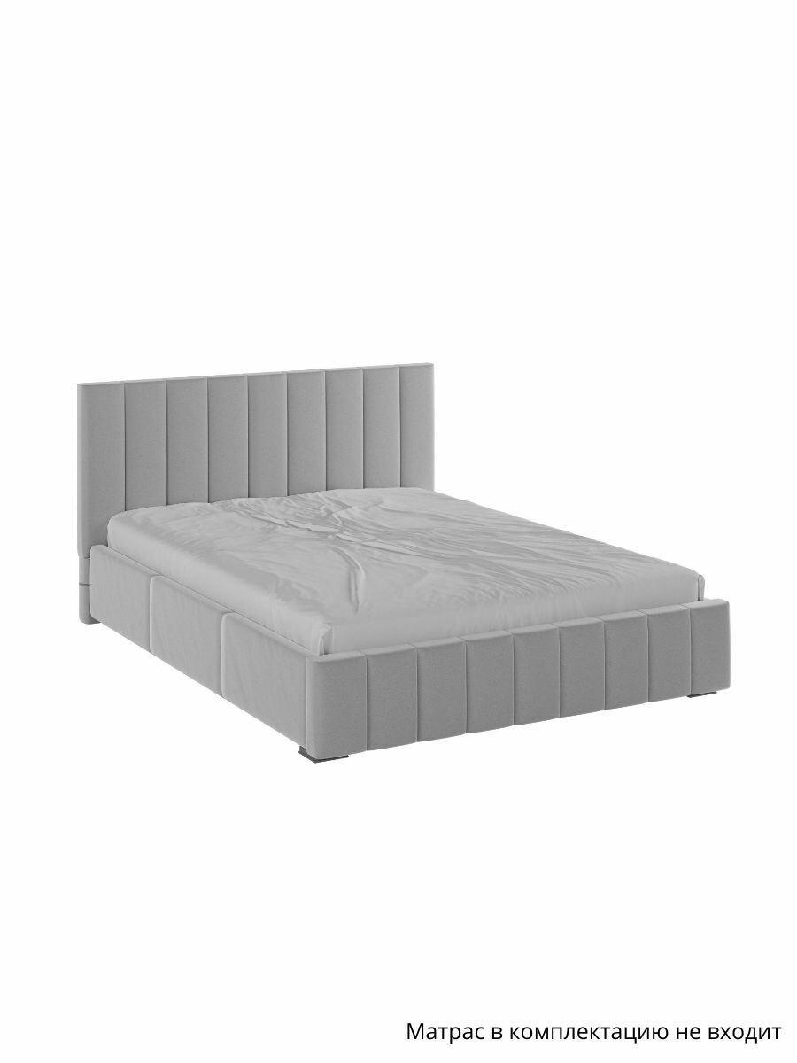 Домани, кровать двуспальная интерьерная Нега 1,6 м, с ортопедическим основанием, 1760х1050х2230, Светло-серый