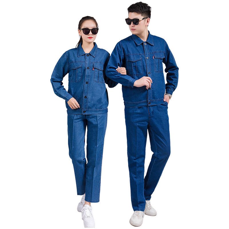 Спецодежда Zhenhao, для сварки, джинсовая, размер M/165, темно-синяя