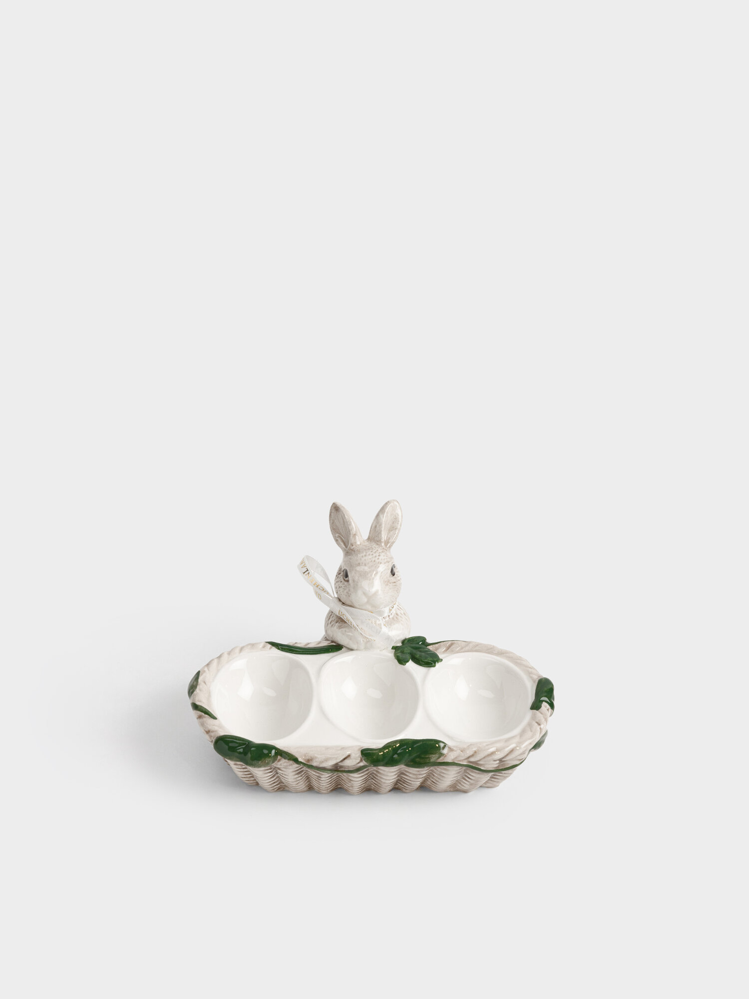 Блюдо пасхальное, 15х8 см, 3 отд, керамика D, молочно-коричневое, Кролик, Easter lace, Kuchenland