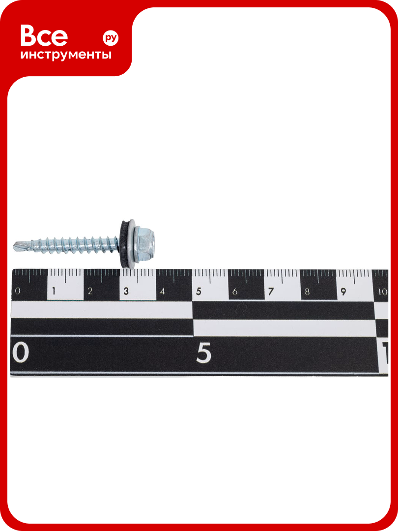 Саморез кровельный Крепстор оцинкованный, шестигранная головка, внешний шестигранный шлиц, с пресс‑шайбой