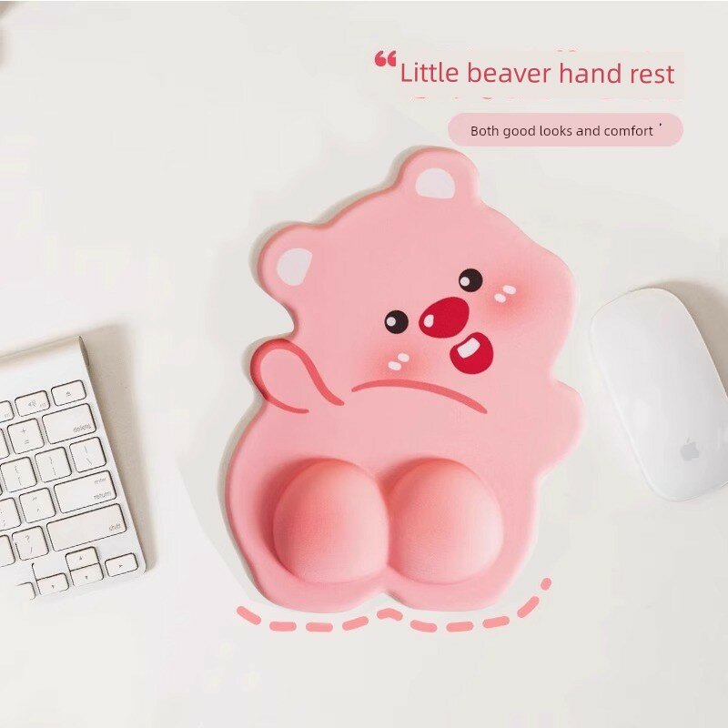 Pippy Beaver Подставка для запястья, эргономичный коврик для мыши, мягкая пена, 10x8 дюймов