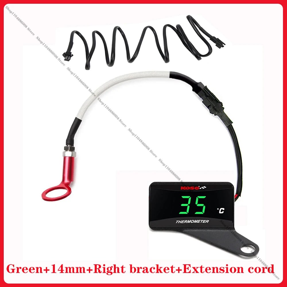 Датчик температуры головки цилиндра Koso для мотоциклов, универсальный Green 14mm right Set