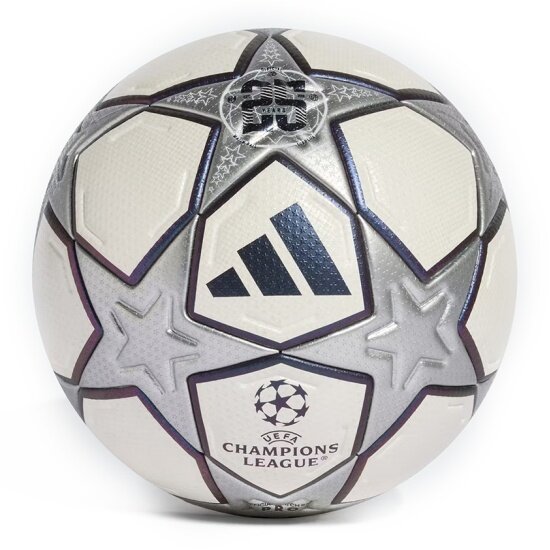 Мяч футбольный Adidas UCL PRO 3RD JY8891, р.5, FIFA Quality PRO, бело-серебристо-фиолетовый
