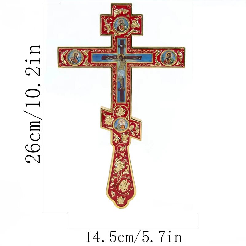 Красный православный настенный крест cross