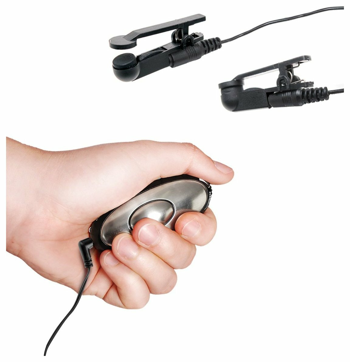 Черные электрические зажимы для сосков Shock Therapy Nipple Clamps Pipedream