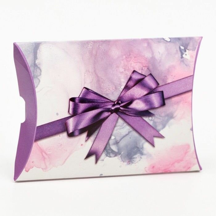 Коробка складная "Пастель", 11*8*2 см, с рисунком атласный бант