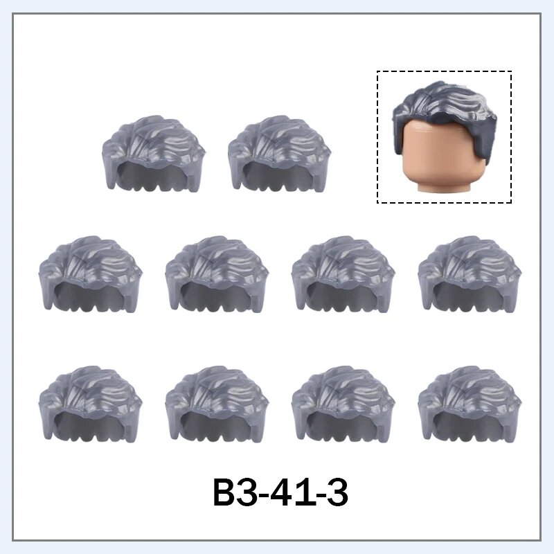 Серый парик для LEGO фигурки B3-41-3