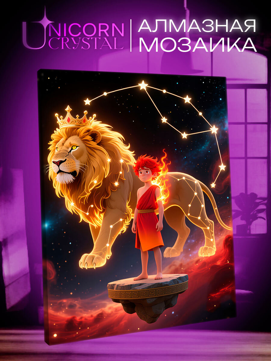 Алмазная мозаика Лев