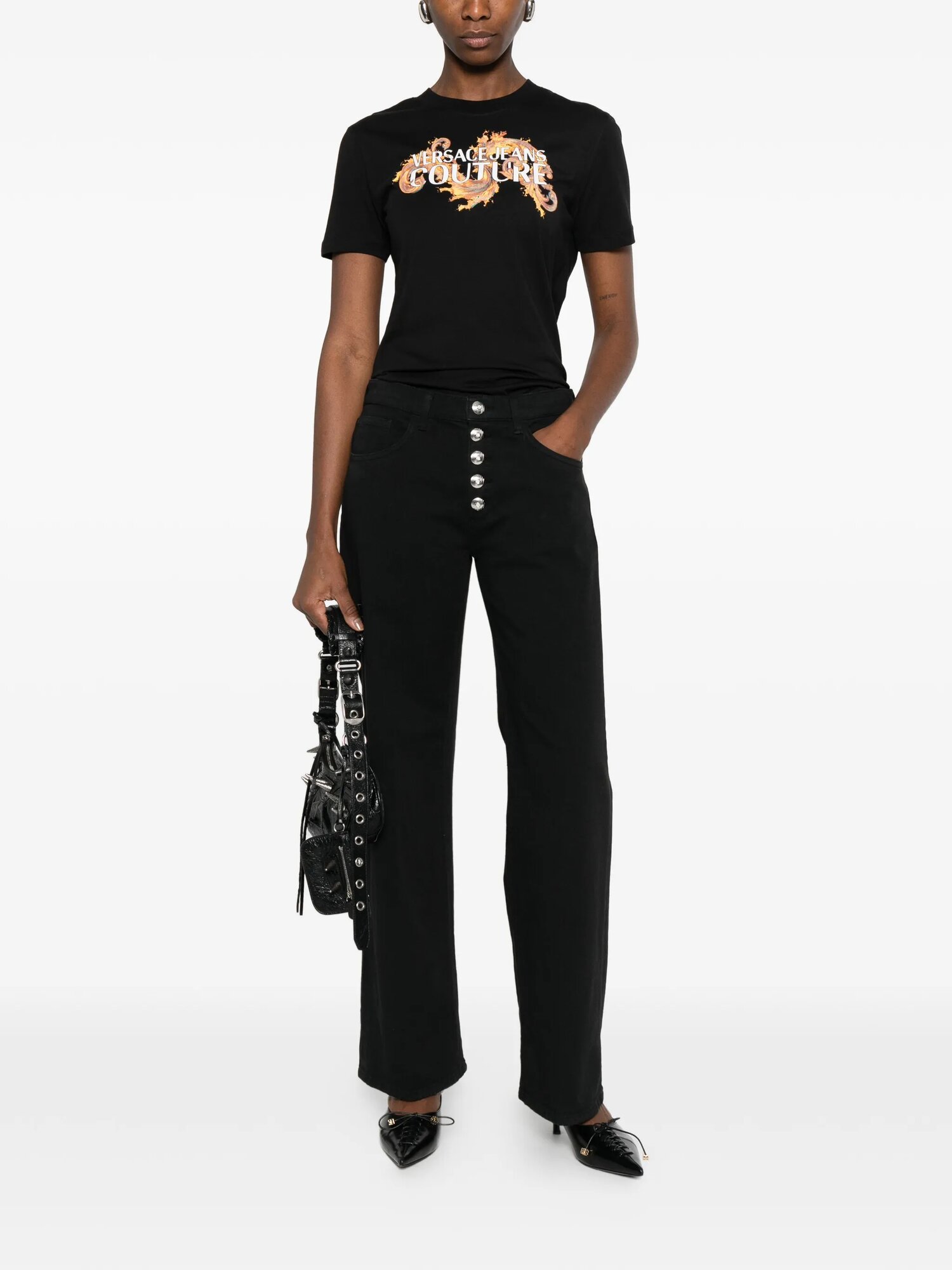 Футболка Versace Jeans Couture, размер М, черный — фото 1